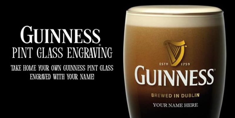 Guinness Glass Engraving - Josie Kelly's Public House